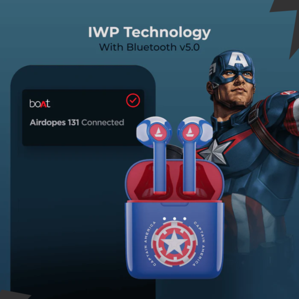 boAt Airdopes 131 Captain America Marvel Edition (LIMITED EDITION ...