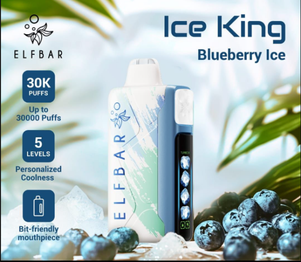 ELF BAR ICE King 30000Puff Disposable Vape - Blueberry Ice - GuruJi Deal